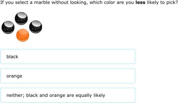 IXL | More, less, and equally likely | 2nd grade math
