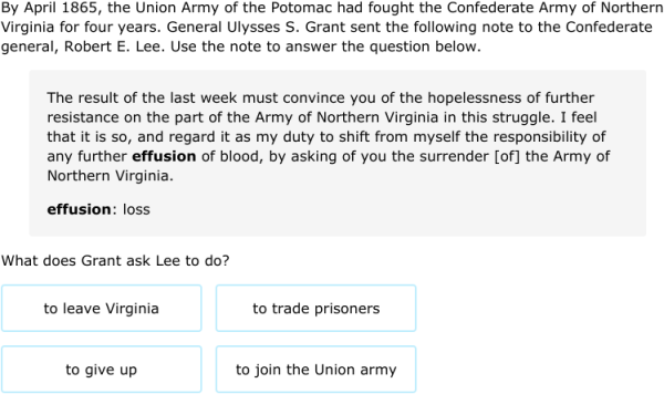 IXL | The Civil War: the end of the war | 5th grade social studies