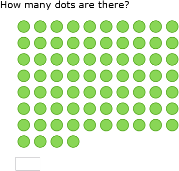 IXL | Count dots - up to 100 | 1st grade math