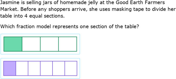 IXL | Unit fractions: modeling word problems | 1st grade math