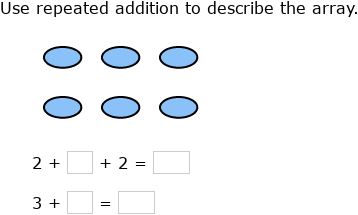 IXL | Write addition sentences for arrays - sums to 10 | 2nd grade math