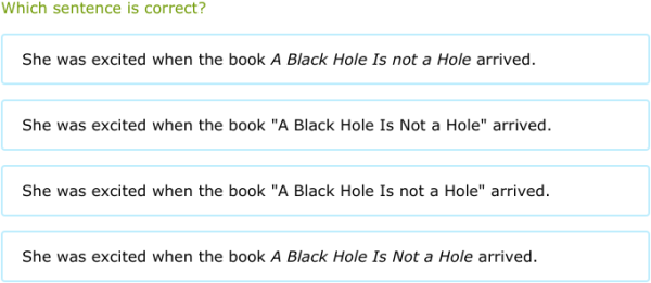 IXL | Formatting and capitalizing titles: review | 6th grade language arts