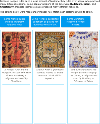 IXL | The Mongol Empire | 7th grade social studies