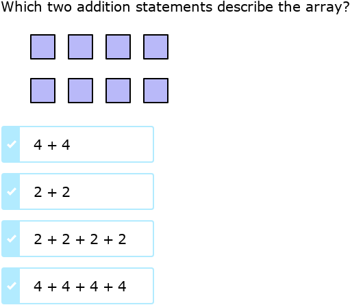 IXL | Identify repeated addition for arrays | 1st grade math