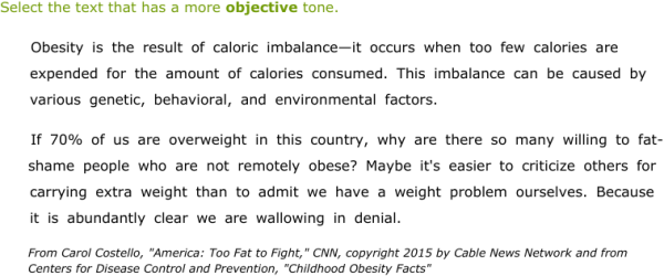 IXL | Compare passages for subjective and objective tone | 12th grade ...