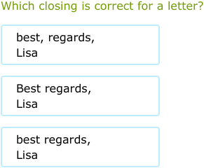 IXL | Greetings and closings of letters | 3rd grade language arts