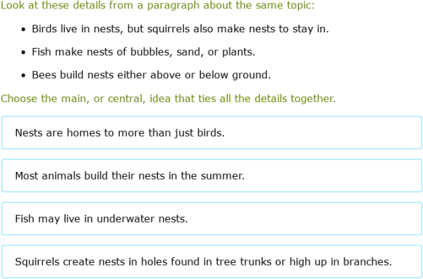 Central Idea Examples