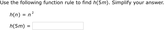 IXL - Evaluate a function: plug in an expression (Algebra 1 practice)