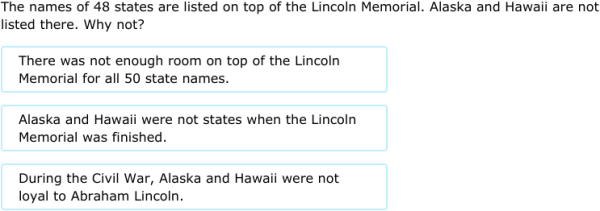 IXL | The Lincoln Memorial | 4th grade social studies