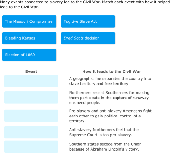 IXL | Causes of the Civil War: Dred Scott to secession | 8th grade ...