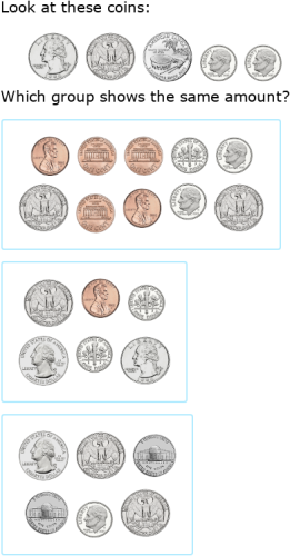 IXL Equivalent Groups Of Coins 1st Grade Math IXL Equivalent Groups Of Coins 1st Grade Math