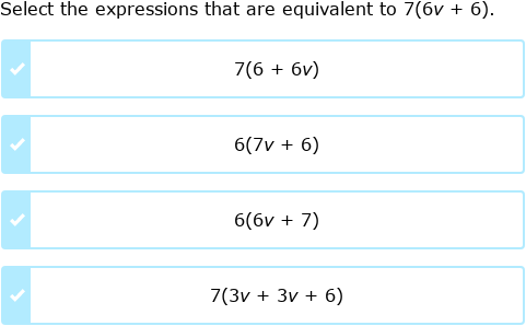 IXL | Identify equivalent expressions | 6th grade math
