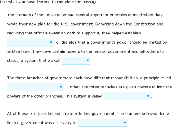 IXL - Introduction to the Constitution (Civics & government practice)