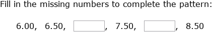 IXL | Number sequences involving decimals | 5th grade math