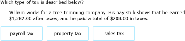 IXL | Identify types of taxes | 5th grade math