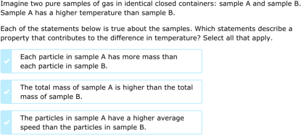 IXL | How does particle motion affect temperature? | 8th grade science