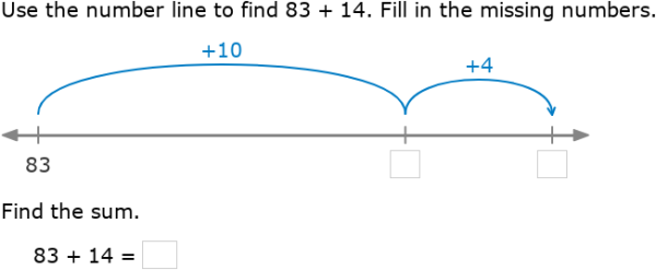 IXL | Use number lines to add two-digit numbers | 1st grade math