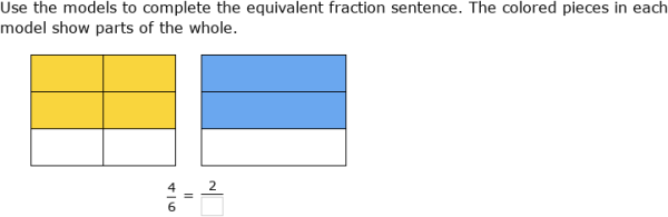 IXL | Find equivalent fractions using two area models: halves, thirds ...