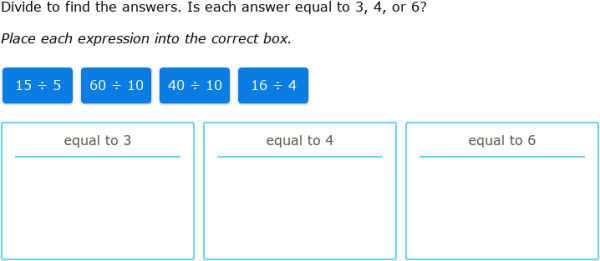 IXL | Division facts for 2, 3, 4, 5, and 10: sorting | 3rd grade math