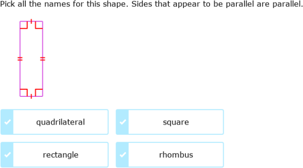 IXL | Pick all the names for a quadrilateral | 3rd grade math