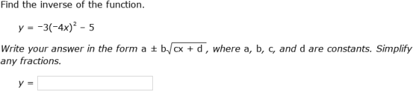 IXL - Find the inverse of a quadratic function (Algebra 2 practice)
