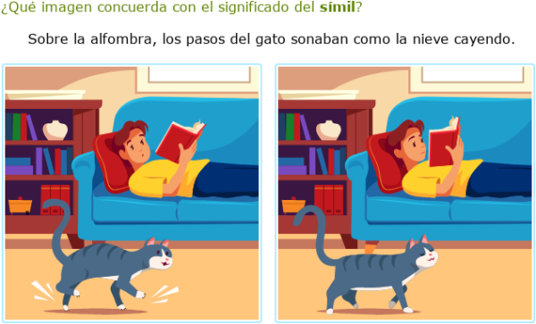IXL | Símiles y metáforas con imágenes | 4th grade Spanish language arts