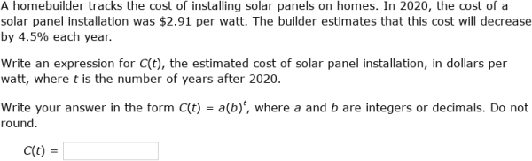 IXL - Checkpoint: Exponential functions (Algebra 1 practice)