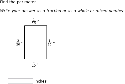 IXL | Perimeter of rectangles with fractional side lengths | 5th grade math