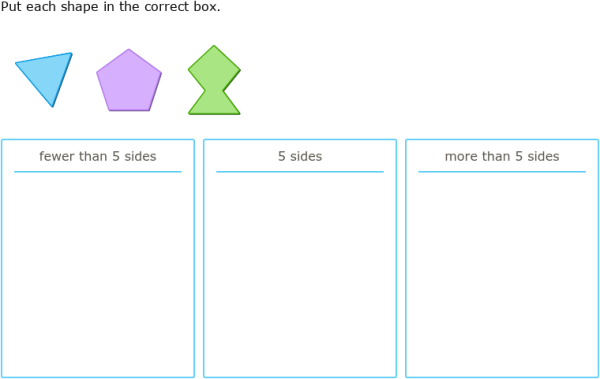 IXL | Sort two-dimensional shapes with up to 8 sides | 3rd grade math