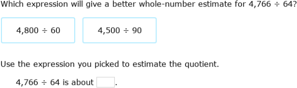 IXL | Estimate quotients: 2-digit divisors | 5th grade math
