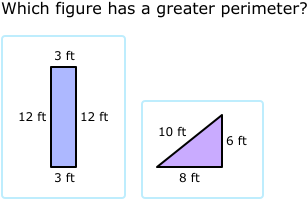IXL | Compare area and perimeter of two figures | 6th grade math