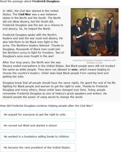IXL | Frederick Douglass | 3rd grade social studies