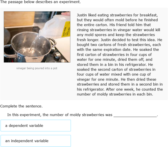 IXL - Identify independent and dependent variables (Biology practice)