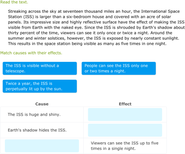 IXL | Match causes and effects in informational texts | 7th grade ...