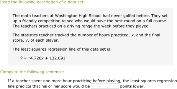 IXL - Interpret regression lines (Algebra 1 practice)