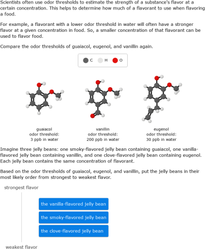 IXL | Explore chemical structure and properties: food flavors | 8th ...
