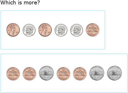 IXL | Compare two groups of coins - pennies through dimes ...
