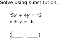 IXL - Solve a system of equations using substitution (Precalculus practice)