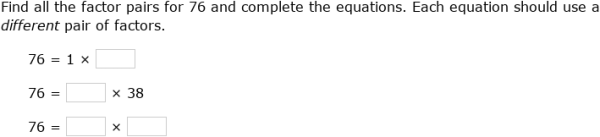 IXL | Find all factor pairs of a number: up to 144 | 4th grade math