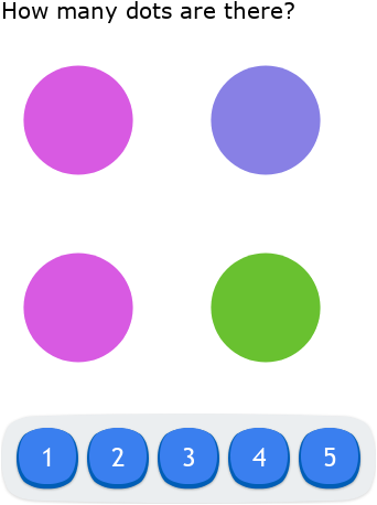 IXL | Count dots - up to 5 | Pre-K math