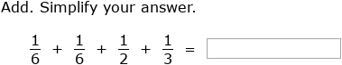 IXL | Add 3 or more fractions with unlike denominators | 5th grade math