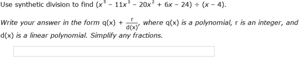 IXL - Divide polynomials using synthetic division (Algebra 2 practice)
