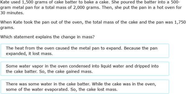 IXL | Understand conservation of matter using graphs | 5th grade science