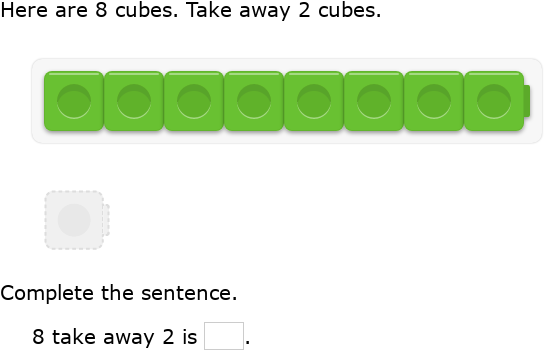 IXL | Take away cubes - numbers up to 9 | Kindergarten math