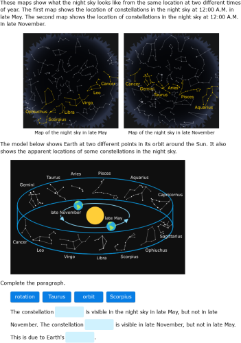 IXL | Constellations and the changing night sky | 5th grade science
