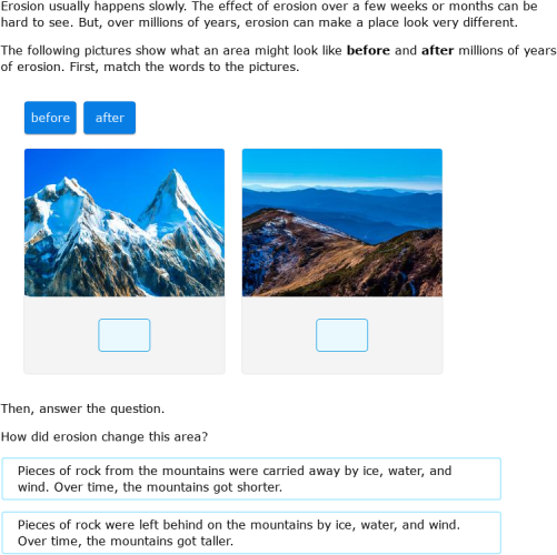 IXL | Changes to Earth's surface: erosion | 5th grade science