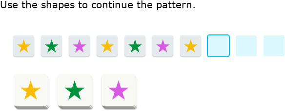 IXL | Complete a color pattern | Kindergarten math