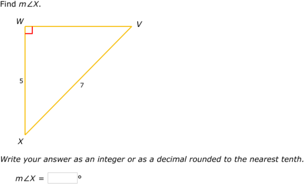 IXL - Trigonometric ratios: find an angle measure (Algebra 1 practice)