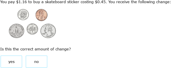 IXL | Correct amount of change - purchases up to $2 | 2nd grade math