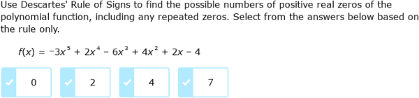 IXL - Descartes' Rule of Signs (Algebra 2 practice)